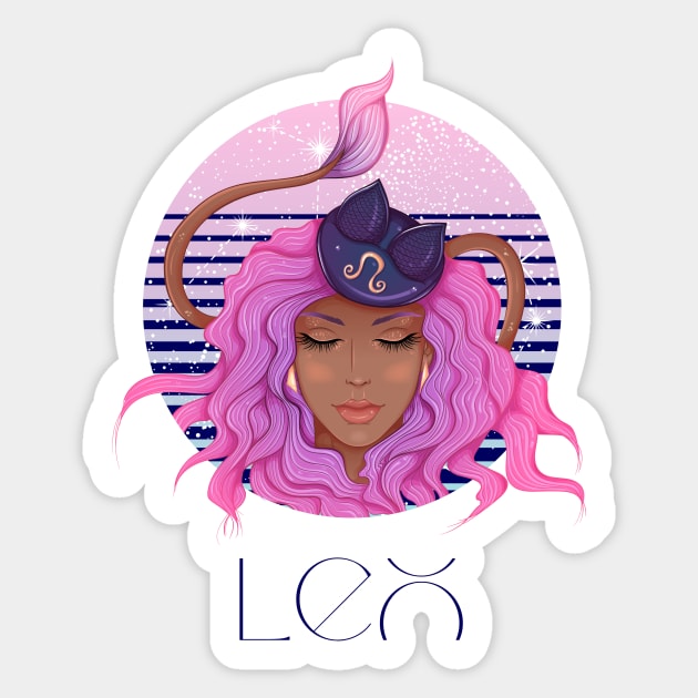 Leo Zodiac Sign Circle Beautiful Girl Leo Zodiac Sign Sticker Teepublic